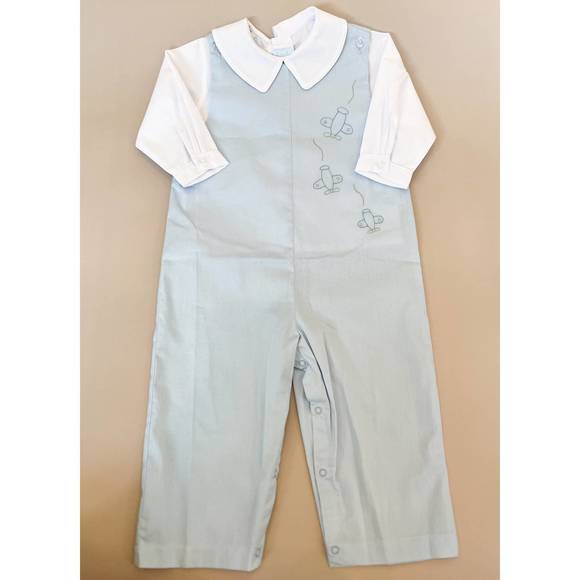 AURALUZ | Bottoms | New Auraluz Embroidered Plane Overall Shirt Set In ...
